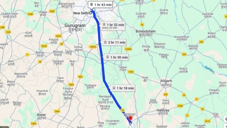 Delhi to Mathura Road Trip: Distance Time and Route